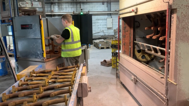 Automation on shell cores dipping for automotive castings without robot ...